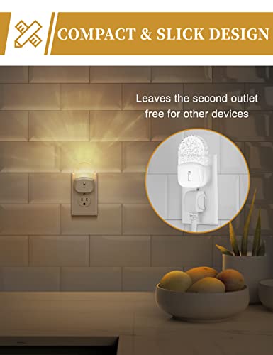 DORESshop LED Night Light, Baby Night Light [4 Pack], Plug in Night Light with Auto Dusk to Dawn Sensor, Adjustable Brightness Night Light for Kids, Bathroom, Bedroom, Nursery Room, Soft White 3000k