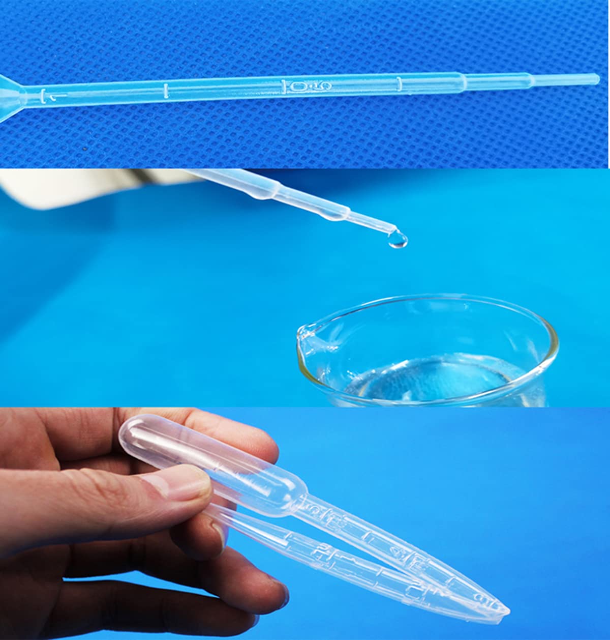200Pcs 1ml Disposable Plastic Clear Liquid Dropper,Transfer Pipettes Dropper with Scale,Volumetric Pipettes for Science Laboratory,DIY Art