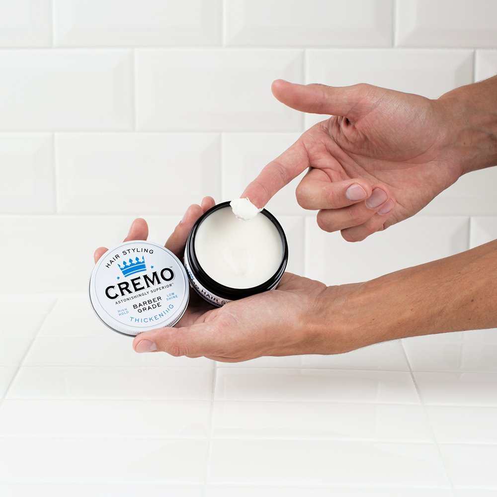 Cremo Mens Hair Paste - Premium Barber Grade Thickening Paste with High Hold and Low Shine, 4 Oz