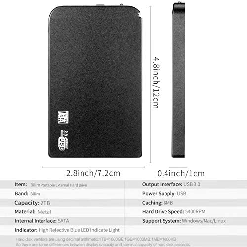 2tb External Hard Drive,USB 3.0 Portable Backup Hard Drive, for PC, Xbox, MAC