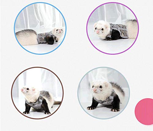 Ferret Clothes Small Animals Harness Military Style Adjustable Shoulder Straps Soft Mesh Comfort Durable Nylon Padded Vest Ferret Guinea Pig Hamster Bunny Kitten Puppy Small Pet Clothes Accessory