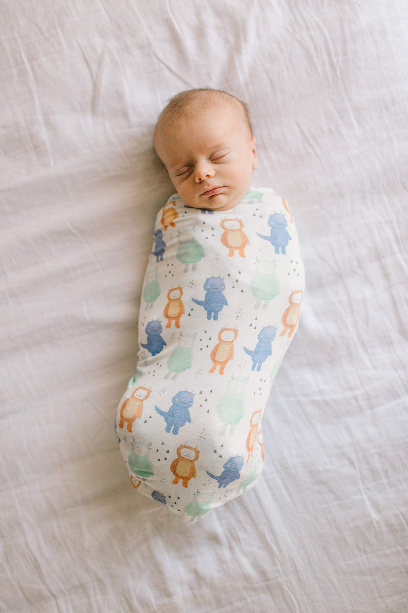 Large Premium Knit Baby Swaddle Receiving Blanket "Max" by Copper Pearl