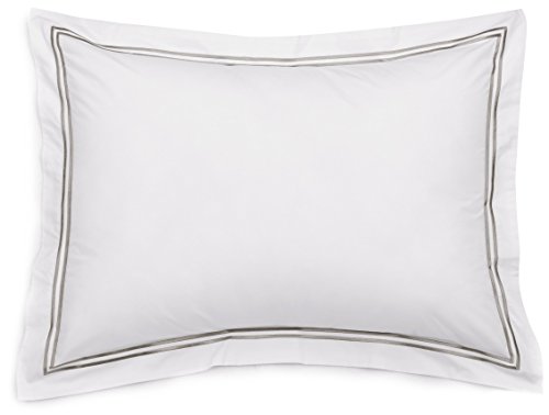 Amazon Brand β Pinzon 400-Thread-Count Egyptian Cotton Sateen Hotel Stitch Sham - King, Silver Grey