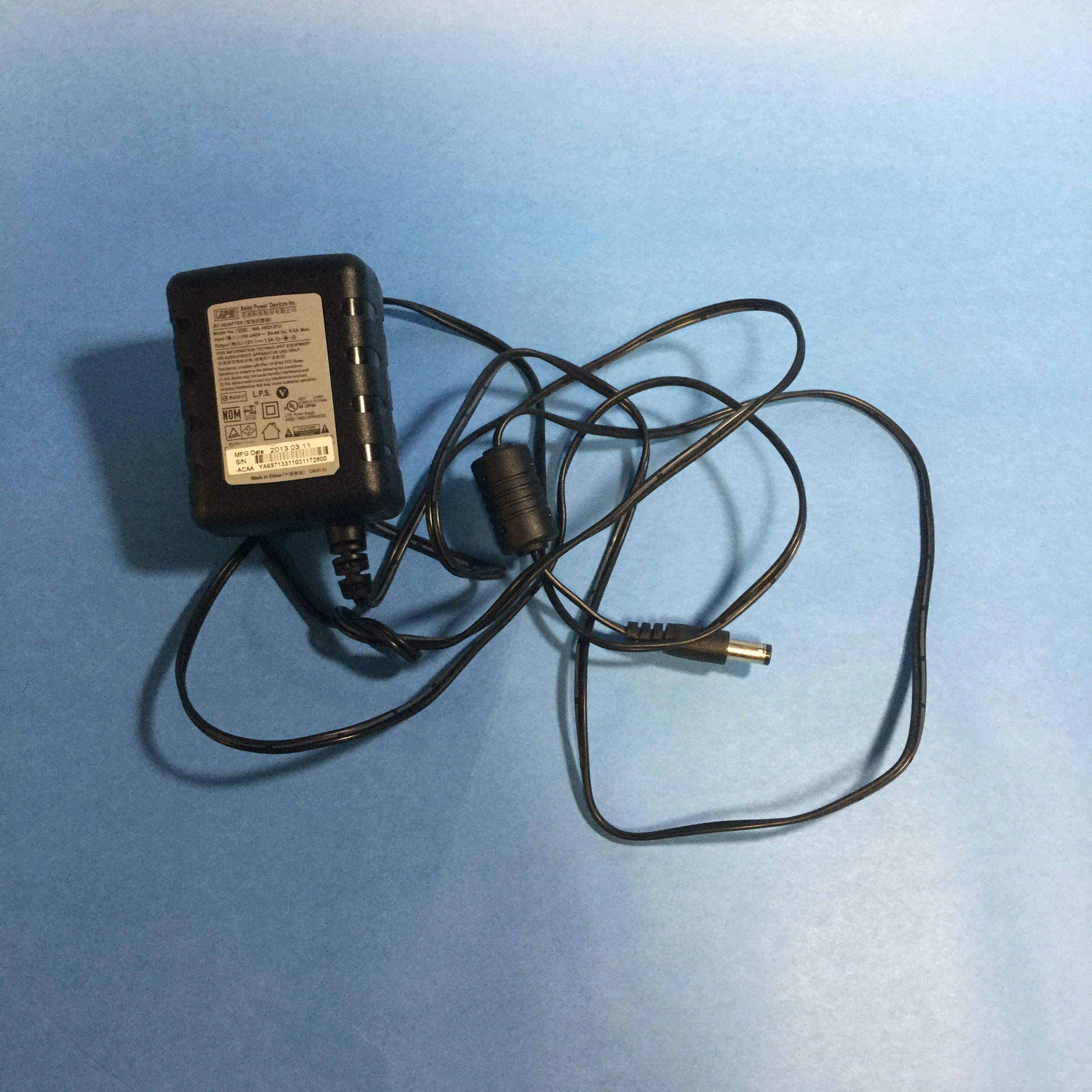 Apd Asian Power Devices Inc Ac Power Adapter Model WA-18Q12FU 110-240 V