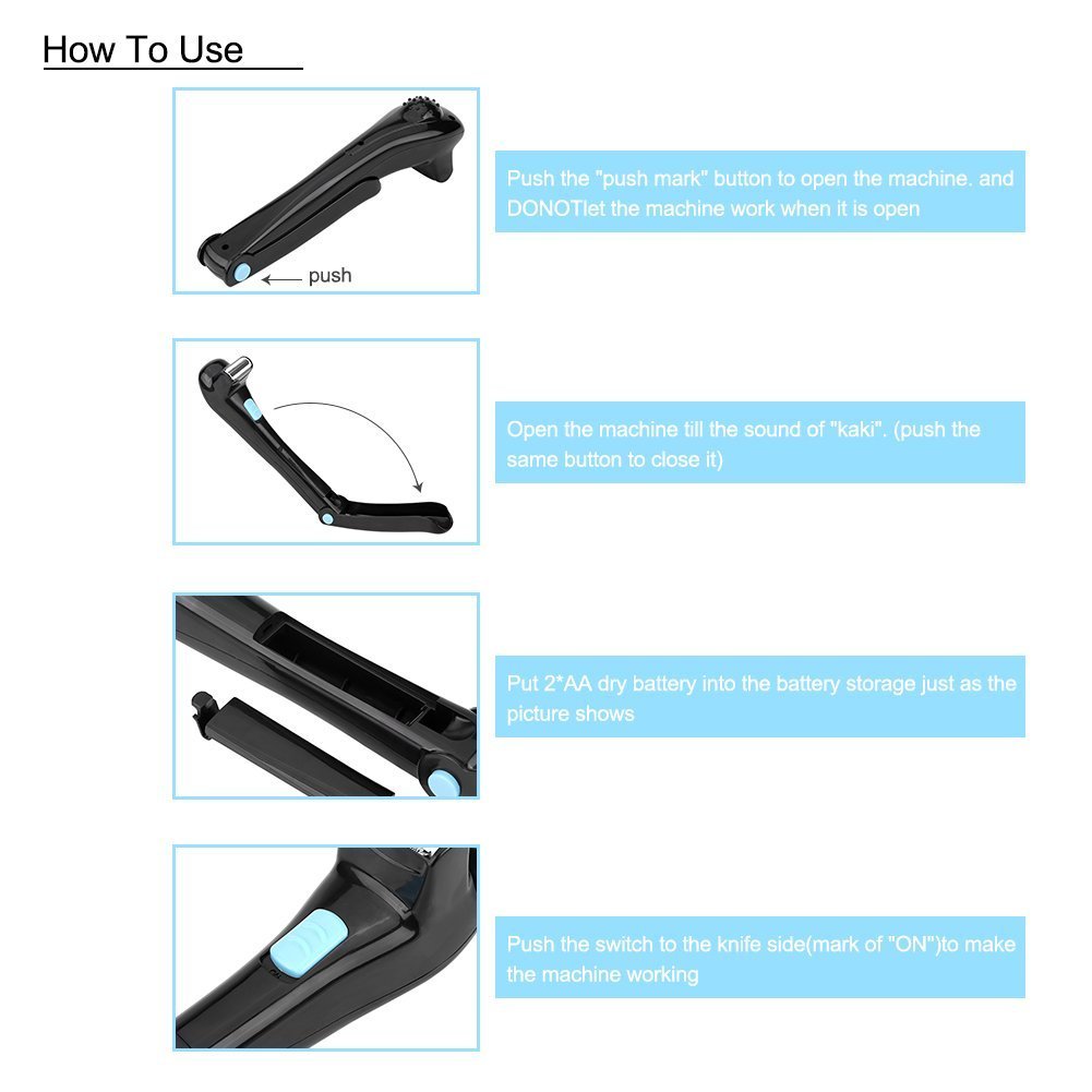 Electric Back Hair Shaver, 14.7 inch Foldable Handle Battery Powered (Batteries Not Included) Painless Body Groomer for Men, Do It Yourself