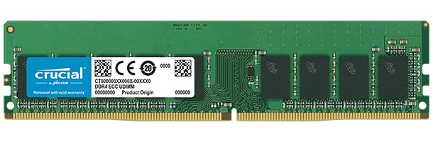 Crucial Server Memory 16GB DDR4 DIMM 288-pin - 2666 MHz / PC4-21300 - CL19-1.2 V - unbuffered - ECC CT16G4WFD8266