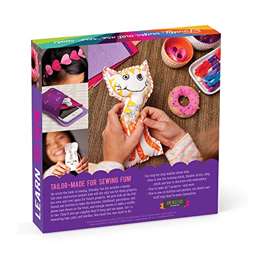 Craft-tastic Learn to Sew Kit β 7 Fun Projects and Reusable Materials to Teach Basic Sewing Stitches, Embroidery & More--Ages 7+