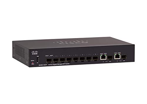 Cisco SG350-10SFP Managed with 10 ports of Gigabit Ethernet (GbE) Ports with 8 SFP slots plus 2 Gigabit Ethernet SFP Combo, Limited Lifetime Protection (SG350-10SFP-K9-NA)