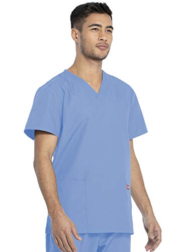 Dickies Men & Women Top and Pant Scrubs Set Plus Size DKP520C, 3XL, Ciel
