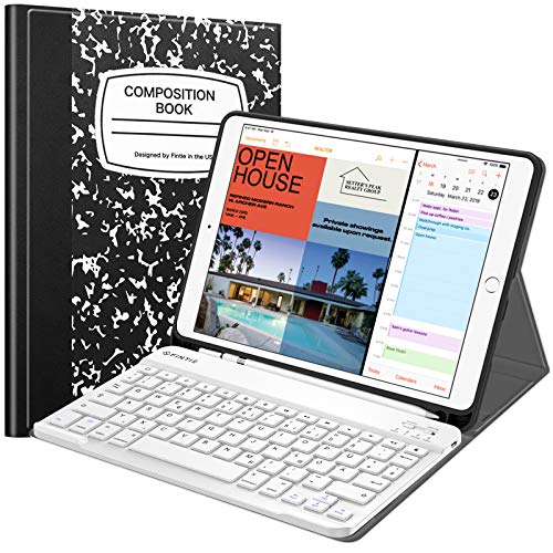 Fintie Keyboard Case w/Pencil Holder for iPad Air 3rd Gen 10.5" 2019 / iPad Pro 10.5" 2017 - SlimShell Soft TPU Back Protective Cover w/Magnetically Detachable Wireless Bluetooth Keyboard, Composition