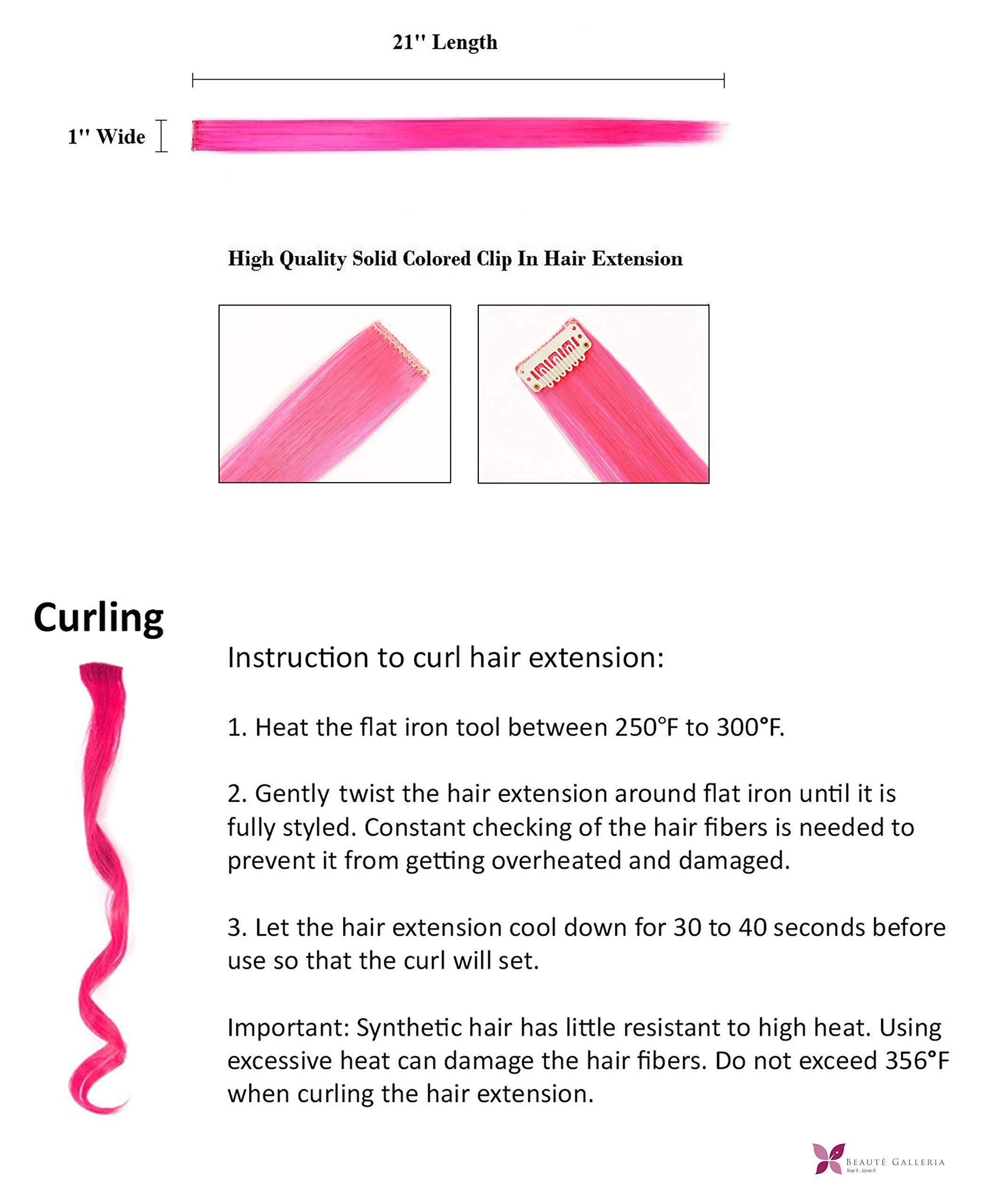 Beaute Galleria Bundle 11 Pieces Single Color 21 Inches Straight Party Highlights Clip In Synthetic Hair Extensions Cosplay Comic Con Halloween Costume (Dark Brown)