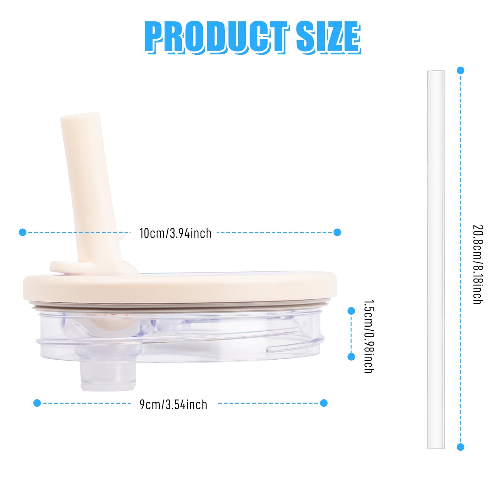40 oz Tumbler Flip Straw Lid Compatible with Stanley Cup 40oz Tumbler Tumbler Cover Compatible with Stanley Cup Quencher (Cream White, 2 Pack)