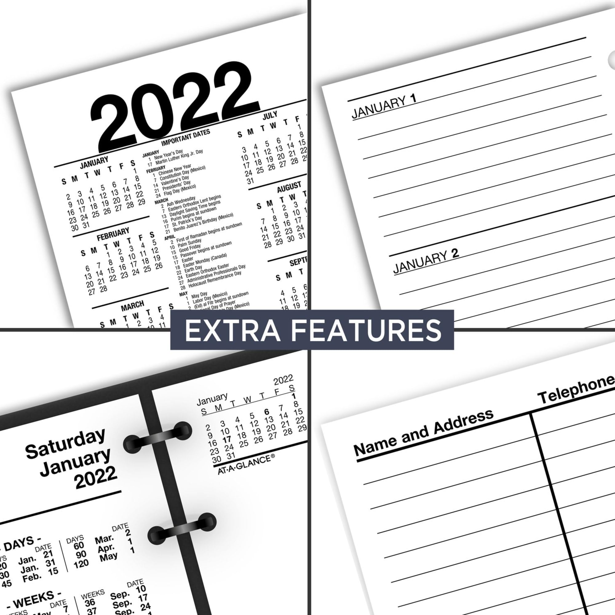 2022 Daily Desk Calendar Refill by AT-A-GLANCE, 5" x 8", Loose-Leaf, Pad Style (E45850)