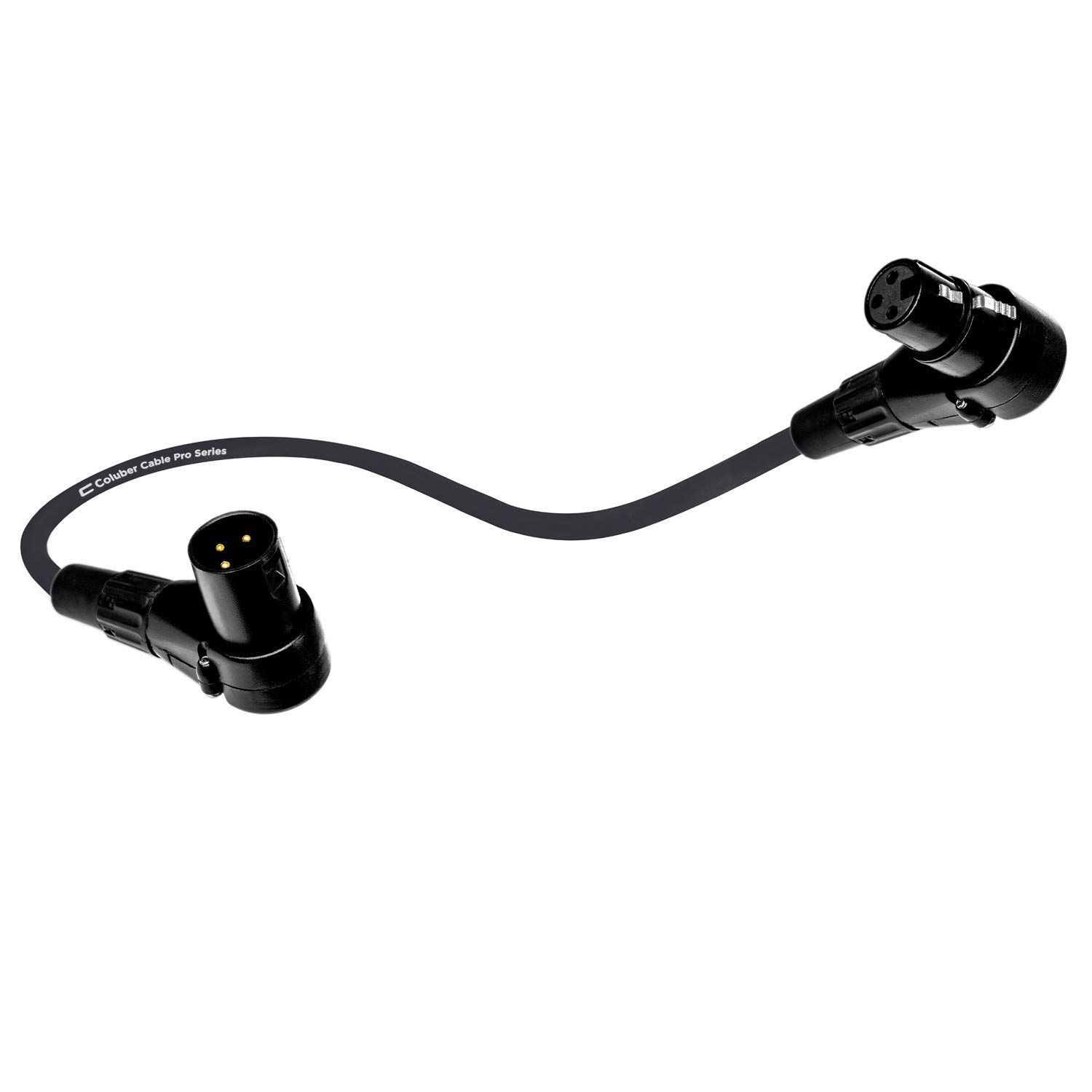 Balanced XLR Cable Right Angle Male to Right Angle Female - 1.5 Feet Black - Pro 3-Pin 90 Degree Microphone Connector for Audio Interface or Mixer for Live Performance & Recording