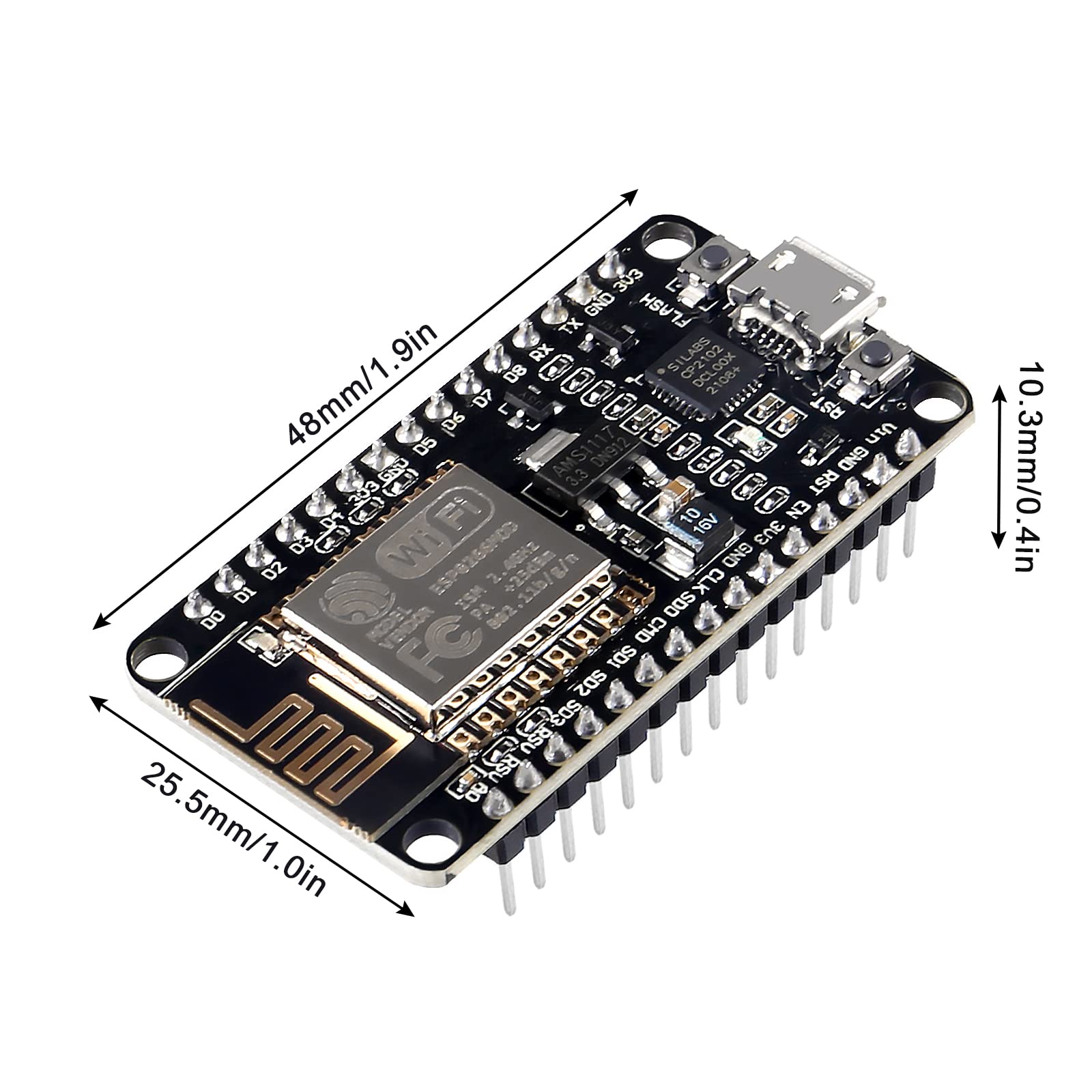 4pcs ESP8266 NodeMCU CP2102 ESP-12E Development Board Open Source Serial Module Works Great for Arduino IDE/Micropython