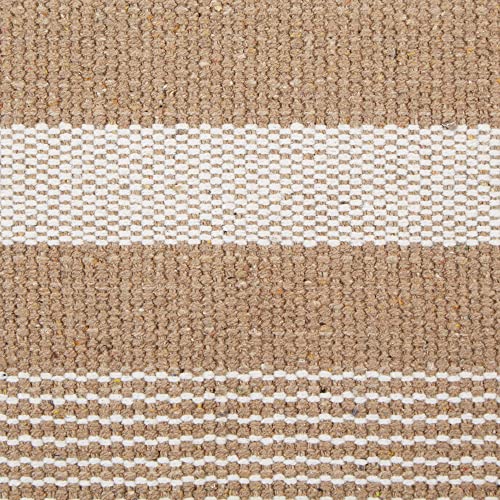 DII Woven Rag Rug Collection Recycled Yarn Cabana Stripe, 2x3', Stone