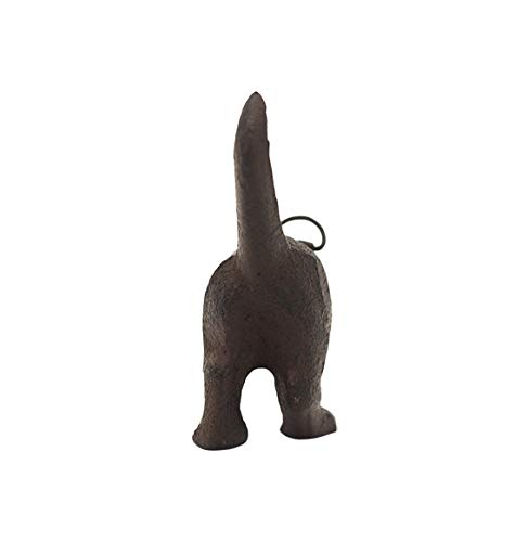 Parisloft Retro Dog Tail Cast Iron Wall Hooks - Decorative Wall Hanging Hook for Coat, Towel, Keys - Antique Brown - Set of 3