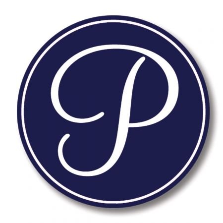 Current Initial Navy Blue Personalized Envelope Seals- Set of 72 Flat Sheet Stickers