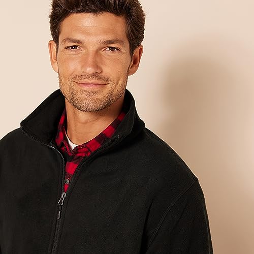 Amazon Essentials Men's Full-Zip Polar Fleece Jacket (Available in Big & Tall), Black, Medium