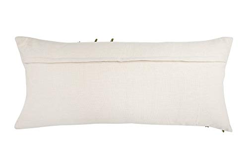 Creative Co-Op Handwoven Cotton Blend Lumbar Pillow with Tassels, Green