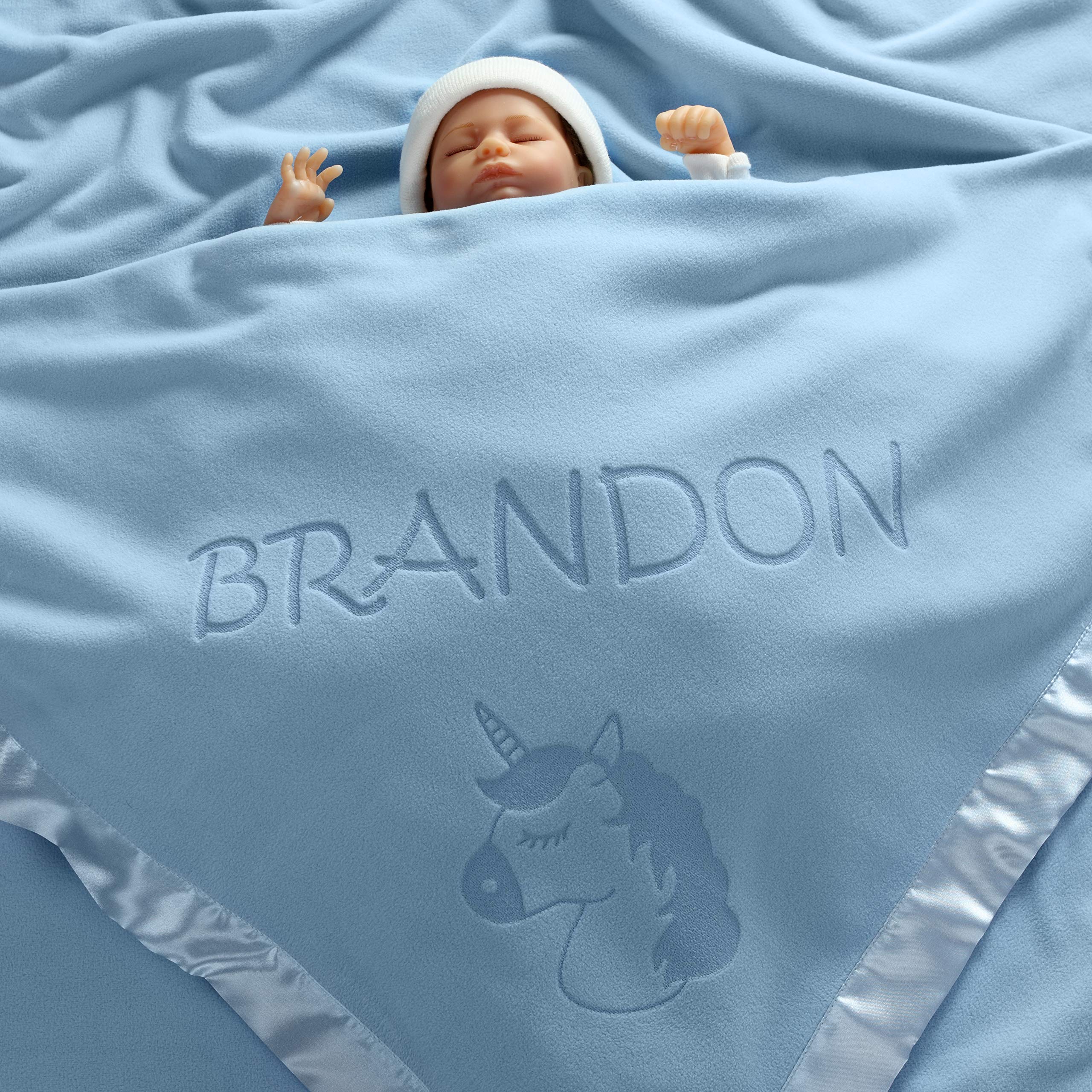 Custom Catch Personalized Unicorn Baby Blanket - Gift for Girl - Newborn or Infant - Pink
