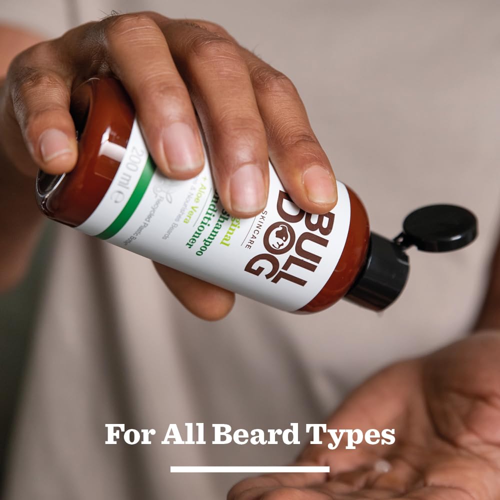 Bulldog Skincare Original Beard Shampoo & Conditioner 200ml - Beard Cleansing & Conditioning - For All Beard Types