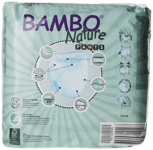 Bambo Nature Eco Friendly Baby Training Pants Classic for Sensitive Skin, Size 5 (26-44 lbs), 20 Count