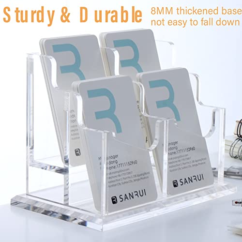 SANRUI Vertical Business Card Holder, Acrylic Business Card Display,Clear Desktop Business Card Stand for Exhibition, Home & Office