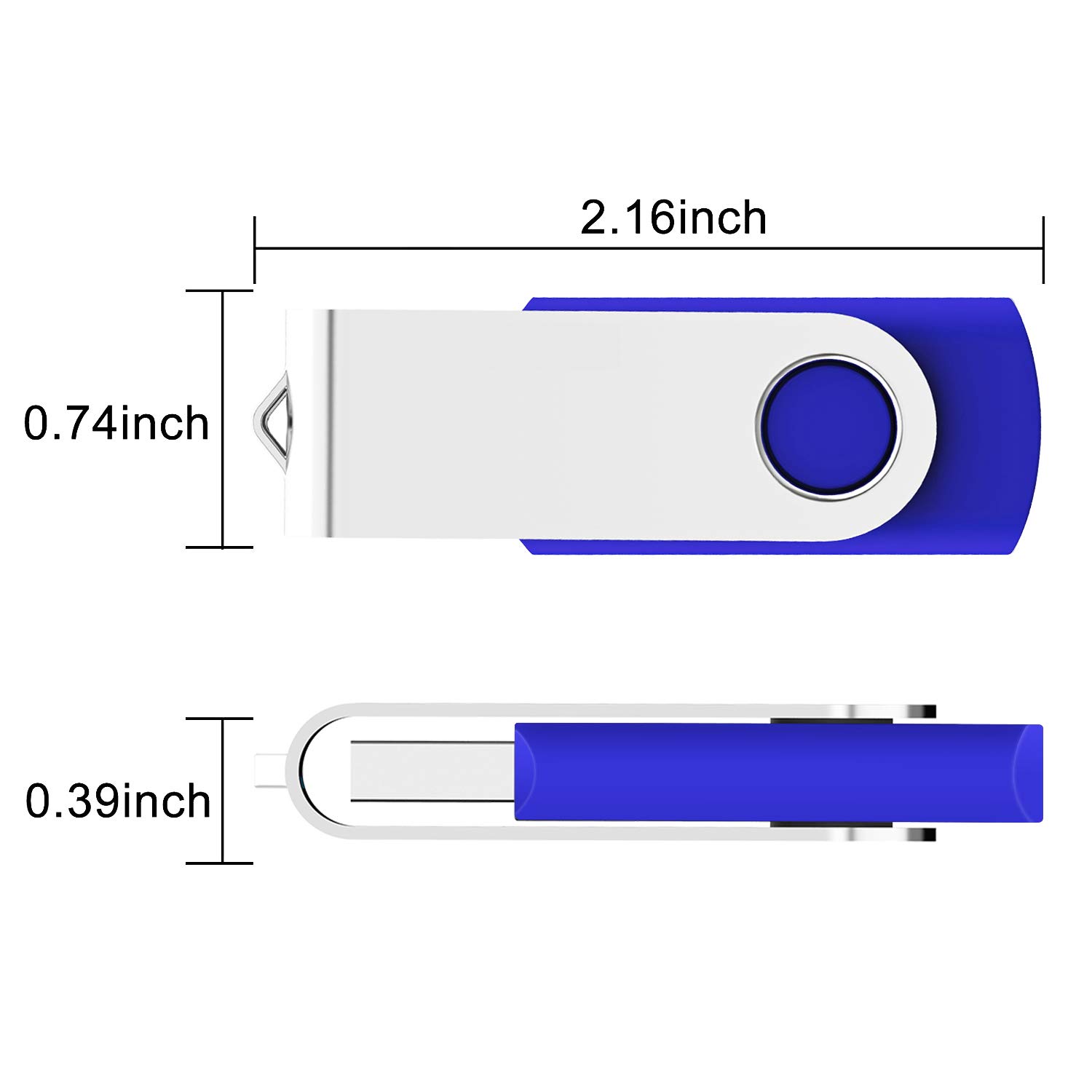 Custom Logo USB Flash Drives Thumb Drives Logo Personalized Flash Drive USB Drive Memory Stick Key Credit USB Drive - Bulk Flash Drives,Blue(16 GB, 20 Pieces)