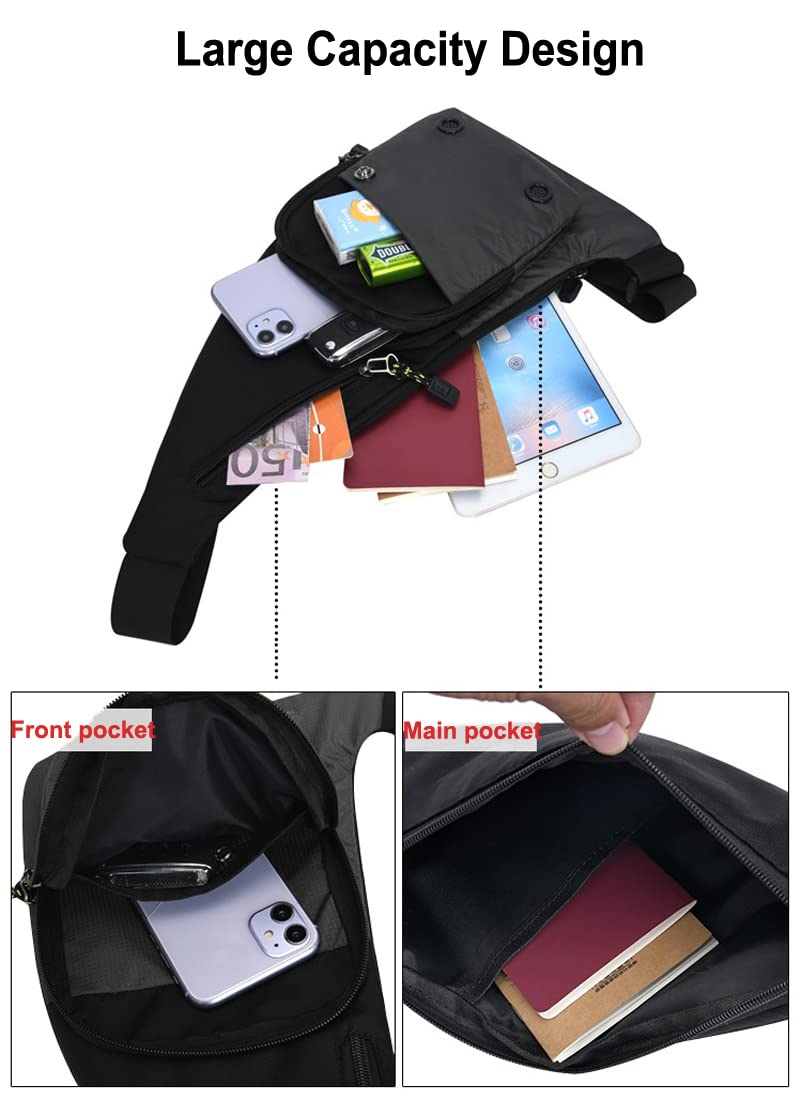 ARMADIO Waterproof Messenger Bag Sling Backpack Crossbody Shoulder Bag Travelling Hiking Daypack (Dark Green)