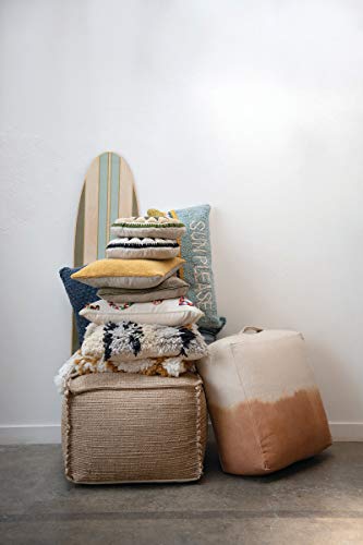 Creative Co-Op Love Chindi Appliqued Rectangle Cotton Tassel Corners Lumbar Pillow, Multicolor
