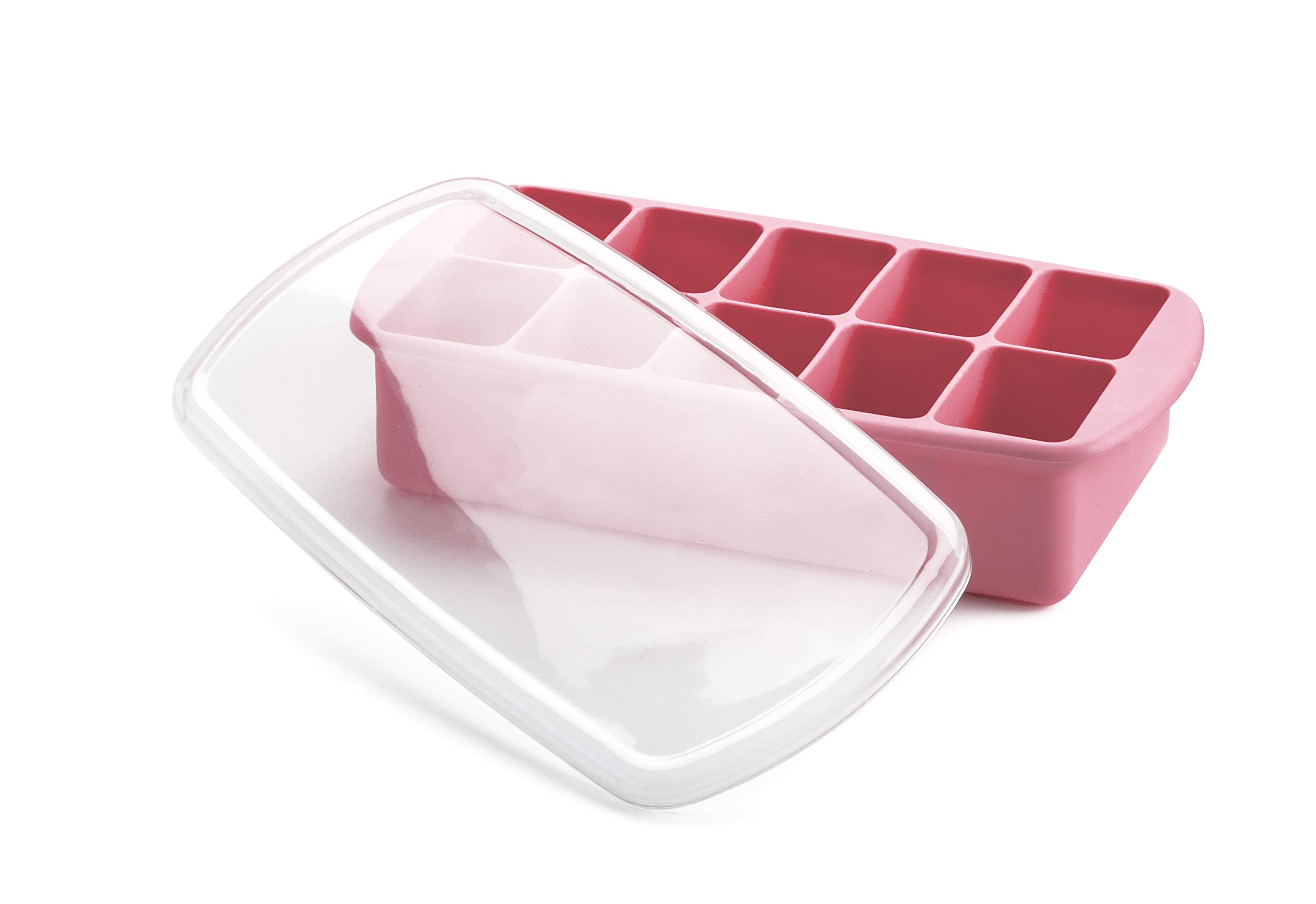 melii Silicone Baby Food Freezer Tray with Lid – Versatile 10-Cup 2oz Portion Tray for Freezing Breastmilk, Homemade Baby Food, Sauces, Smoothies, Snacks – Microwave, Freezer Safe - Pink