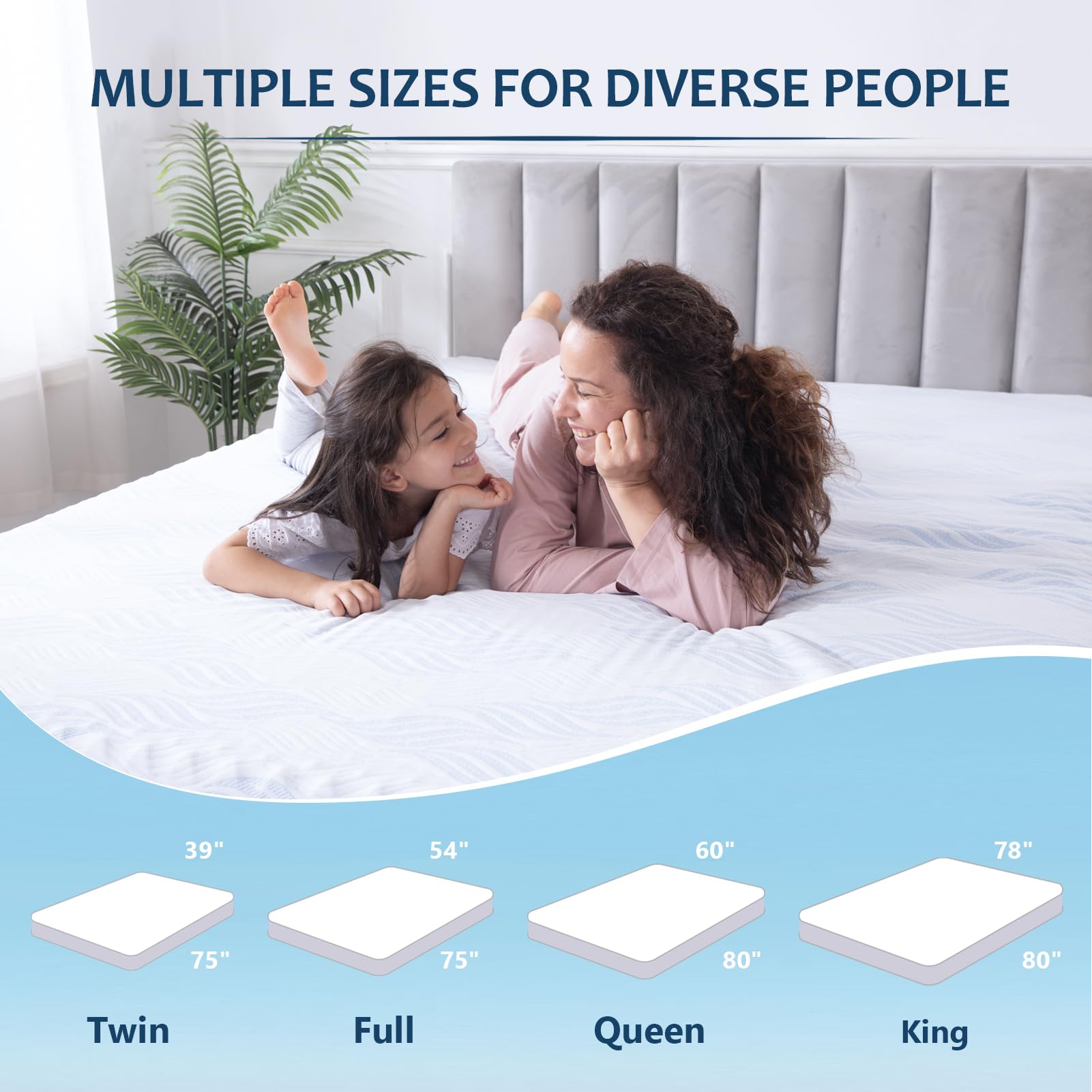 3 Inch Egg Crate Memory Foam Mattress Topper Queen Size, Viscose Mattress Pad Cover for Pressure Relief Back Pain, Machine Washable, CertiPUR-US Certified, 60βx80β