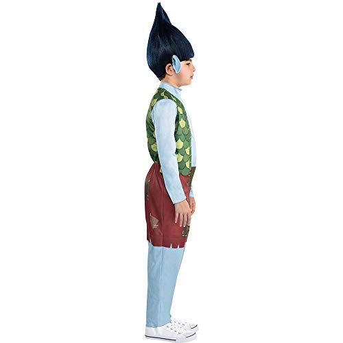 Party City Branch Halloween Costume for Boys, Trolls World Tour, 3-4T, Includes Jumpsuit and Headpiece with Wig