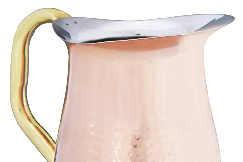 Creative Co-Op 42 oz. Hammered Stainless Steel Pitcher, Copper