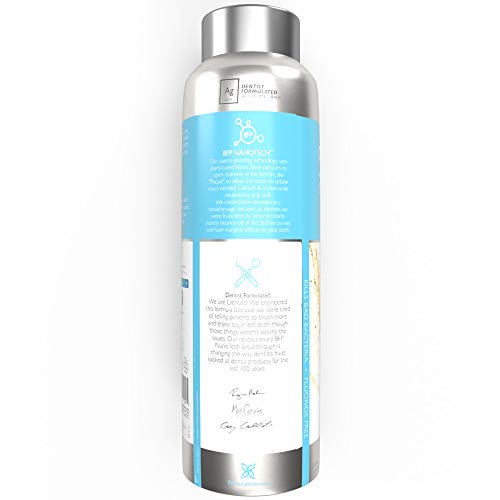 Dentist Formulated Nano Silver Xylitol Mouthwash with Calcium, PH Balanced, Enamel Strengthening Oral Rinse Alcohol and Fluoride Free (Peppermint)