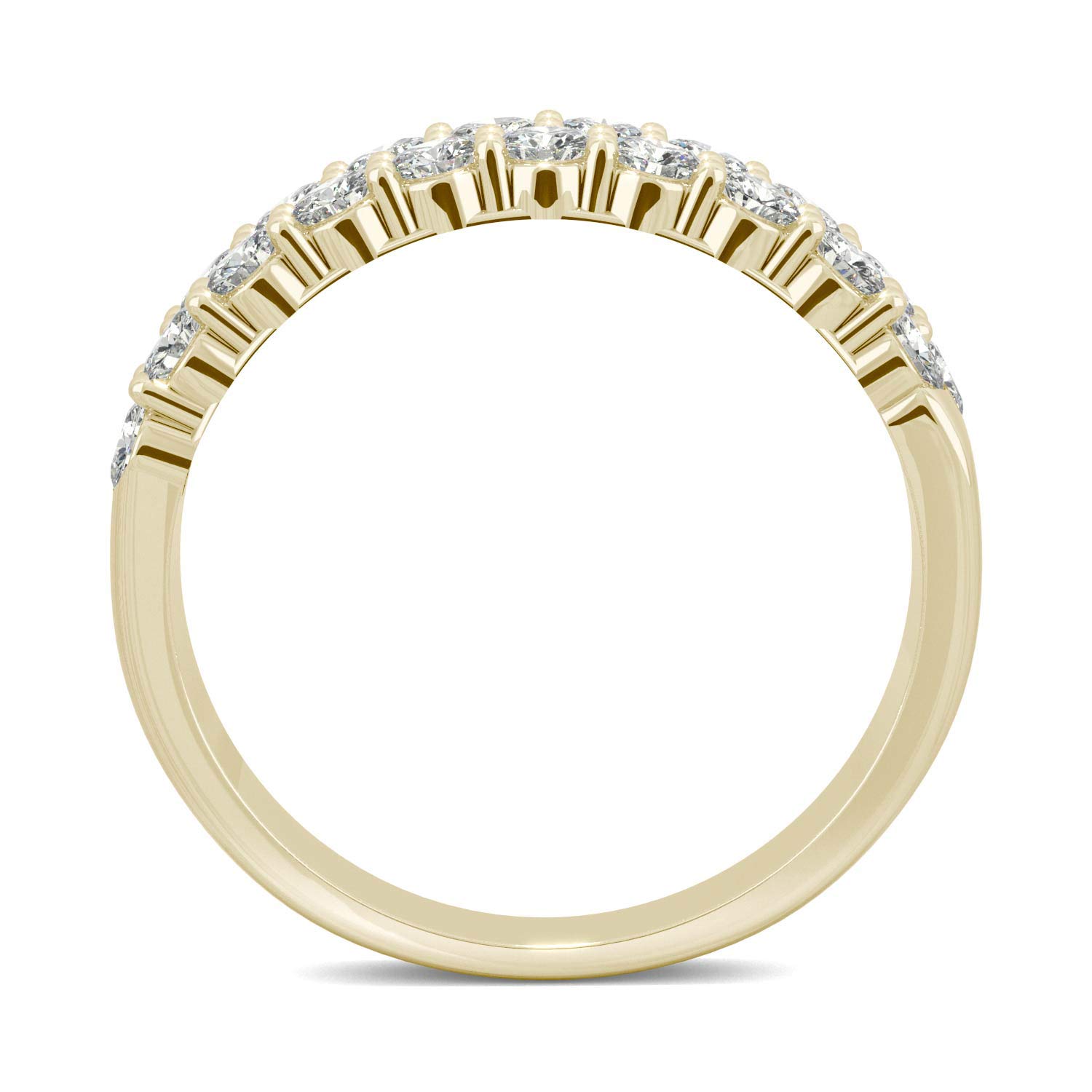14K Yellow Gold Moissanite by Charles & Colvard 2.4mm Round Band-size 8 1.00cttw DEW