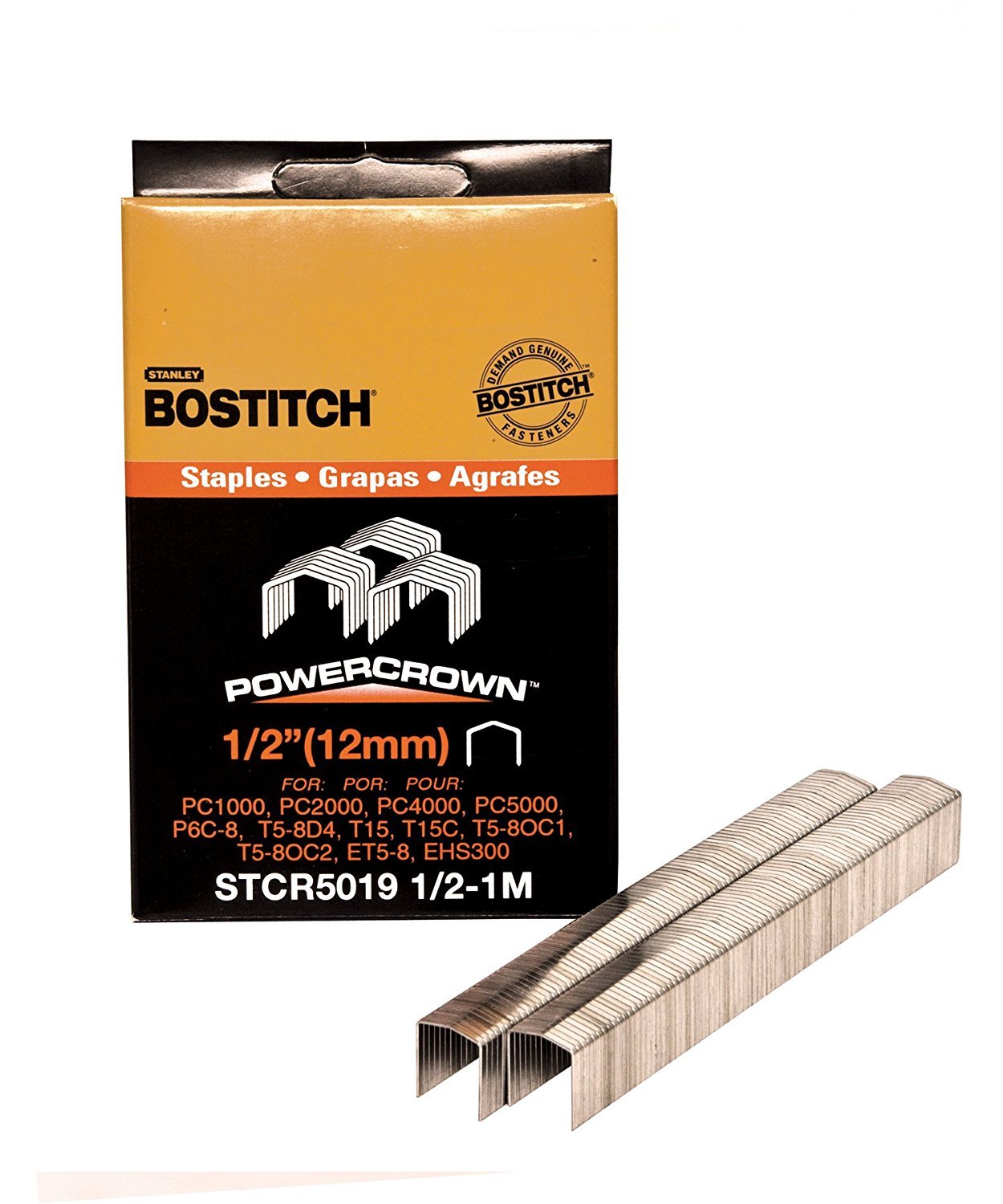 BOSTITCH STCR50191/2-1M 1/2-Inch by 7/16-Inch Heavy-Duty PowerCrown Staple (1,000 per Box) (2)