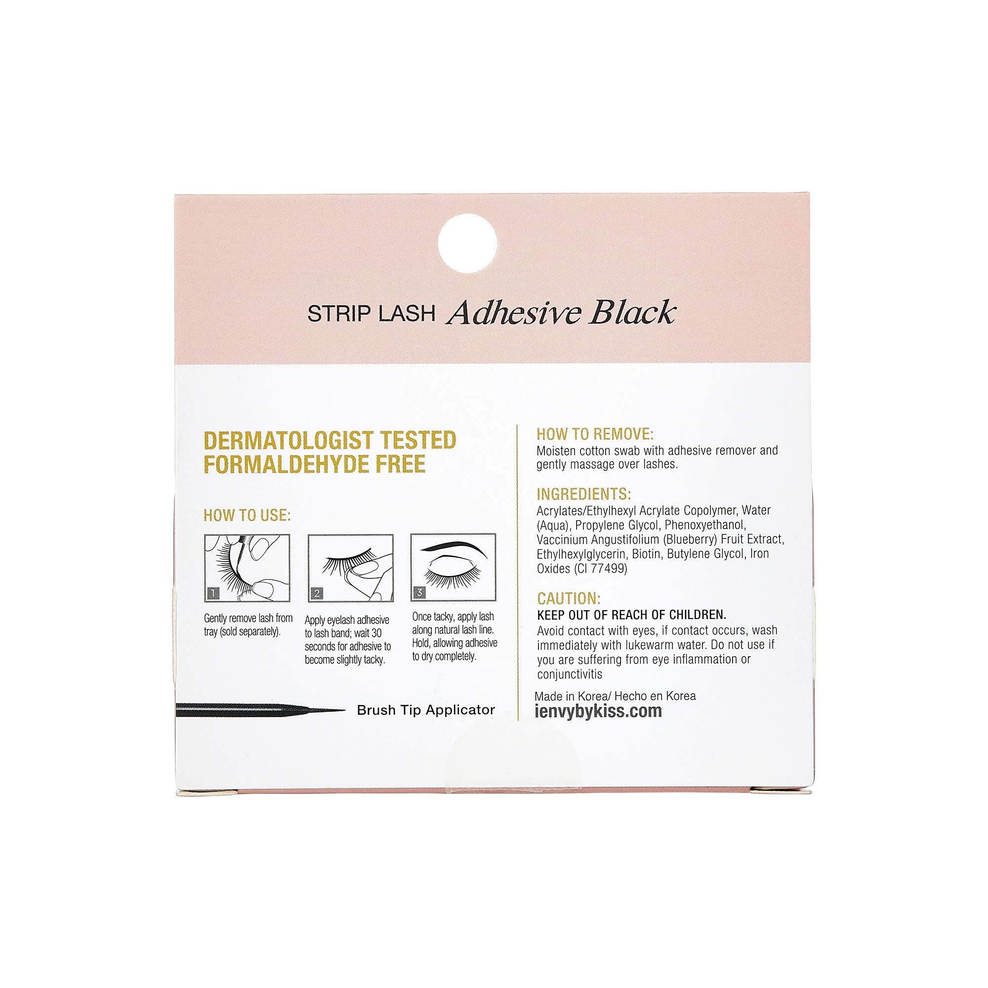 i•ENVY Waterproof Strip Lash Adhesive Black, Latex FREE, Biotin Infused