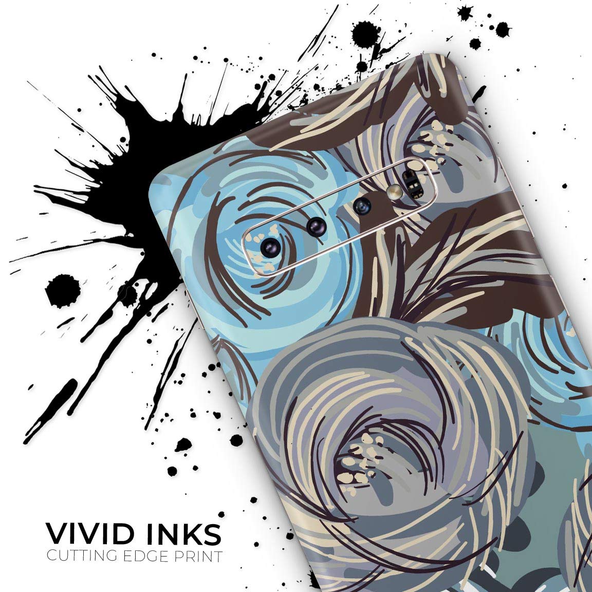 DesignSkinz Abstract Subtle Toned Floral Strokes Protective Vinyl Decal Wrap Skin Cover Compatible with The Samsung Galaxy S20 (Screen Trim & Back Glass Skin)