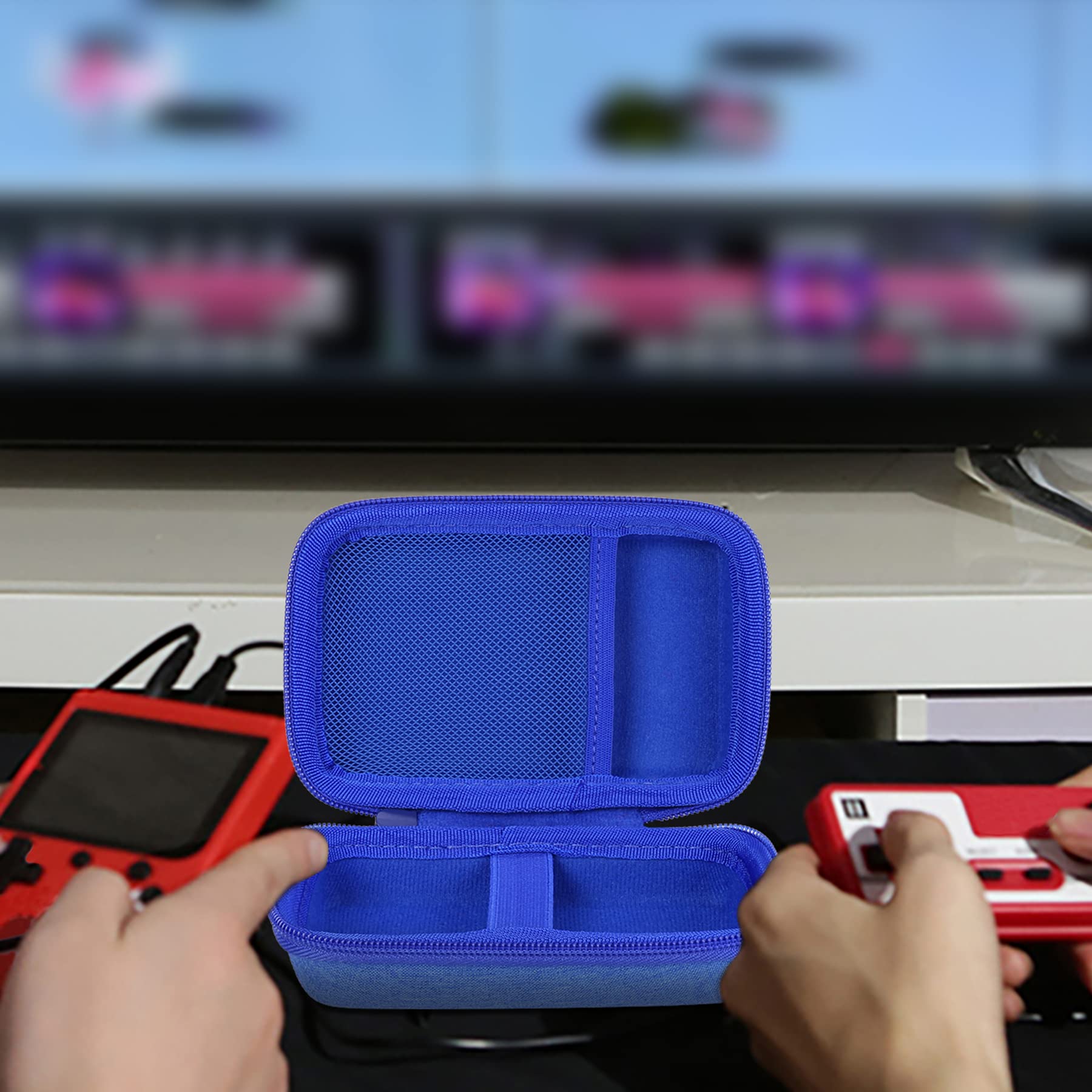 Aenllosi Hard Travel Case Replacment for Trovono/JAFATOY/GAMPLAE/Anyando/HIJJJPS Retro Game Handheld Console,Portable Video Games Systems Case,Mini Handheld Game Console Organizer(Blue,Case Only)