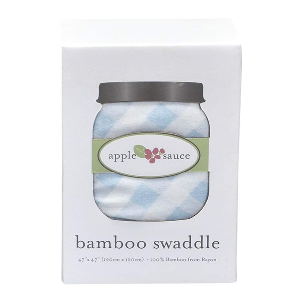 Applesauce Rayon Swaddle Blanket, Blue Gingham