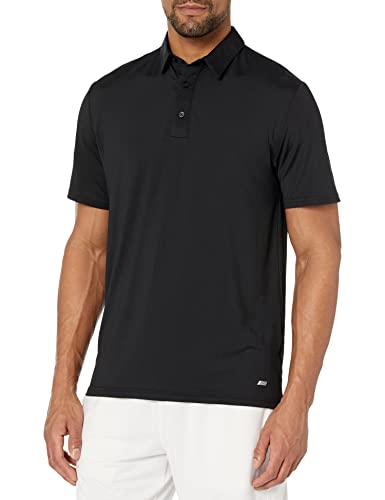 Amazon Essentials Men's Slim-Fit Tech Stretch Polo Shirt, Black, X-Small