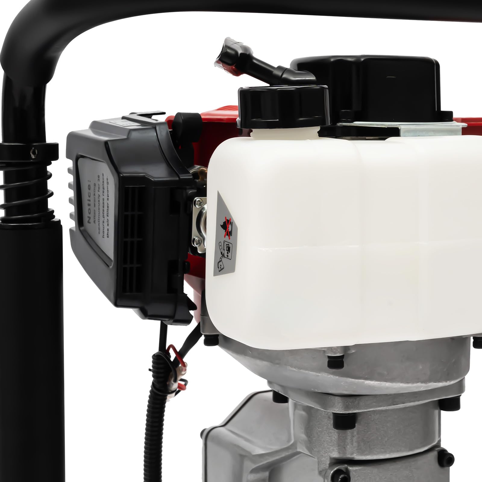 52CC Gas Powered T-Post Driver with Air-Cooled Cooling System 1900W Portable Petrol Piledriver Single Cylinder Gasoline Petrol Garden Fencing Tool Machine for Professional, Daily Household