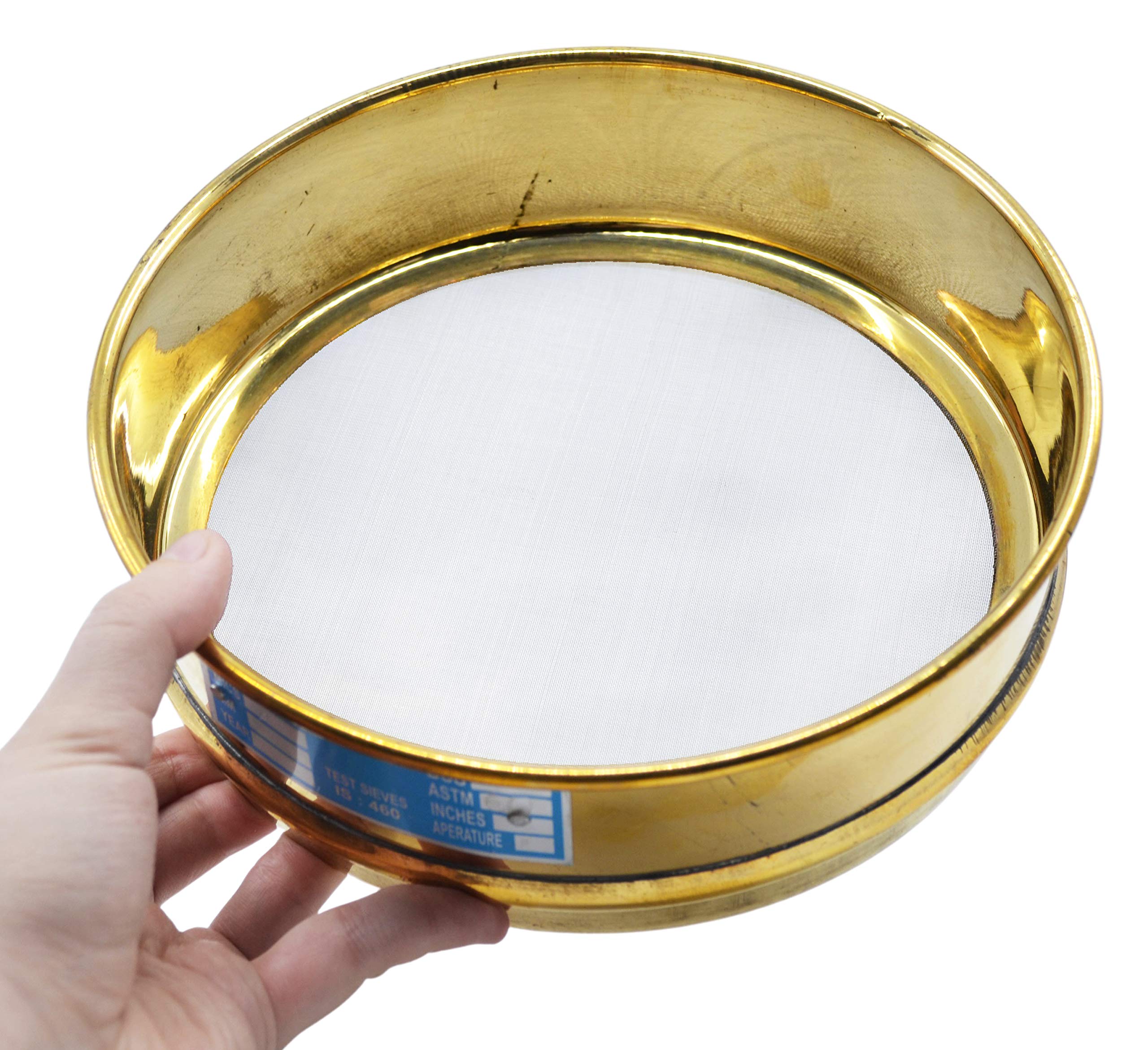 EISCO Test Sieve, 8 Inch - Full Height ASTM No. 60 (250µm) Brass Frame with Stainless Steel Wire Mesh- Eisco Labs