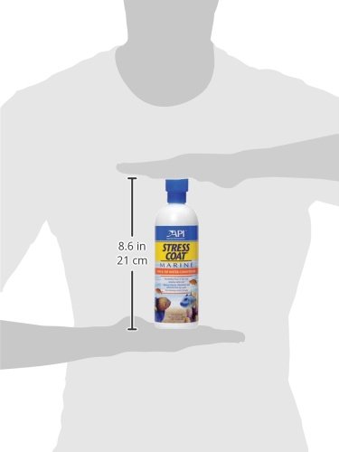 API MARINE STRESS COAT Saltwater Aquarium Water Conditioner 16-Ounce Bottle (385D)