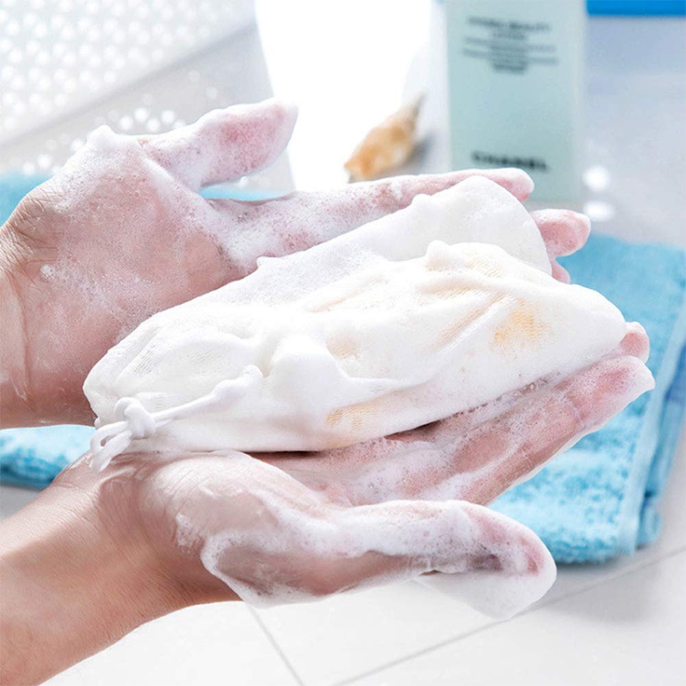 ELANE 10 Pcs Soap Mesh bag,Soap Exfoliating Bag Soap Saver Bag,Mesh Soap Bags for Soap Bars