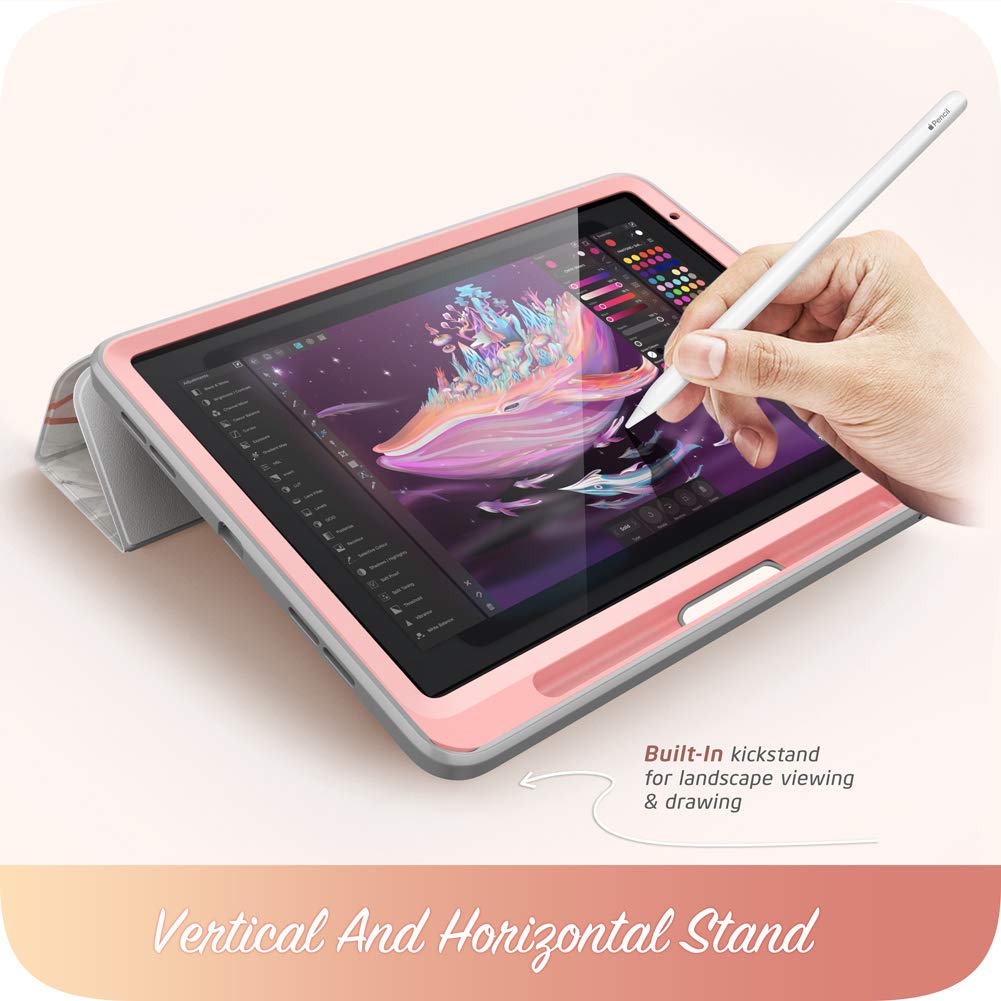 i-Blason Cosmo Case for iPad Air 5th Generation/4th Generation 10.9 (2022/2020), Full-Body Trifold with Built-in Screen Protector Protective Smart Cover with Auto Sleep/Wake & Pencil Holder (Marble)
