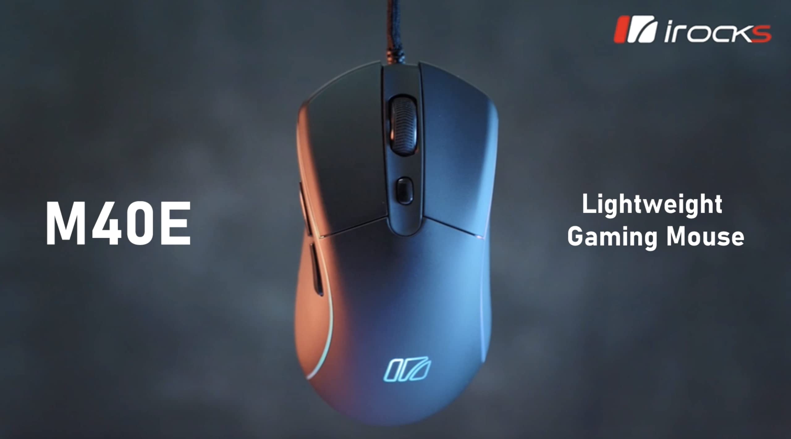 i-rocks M40E Esports Grade Ultralight 62g Performance Gaming Mouse with D2FC-F-K(60MN) Micro Switches, PMW 3389 Optical Sensor (Up to 16,000 DPI) & RGB Lighting