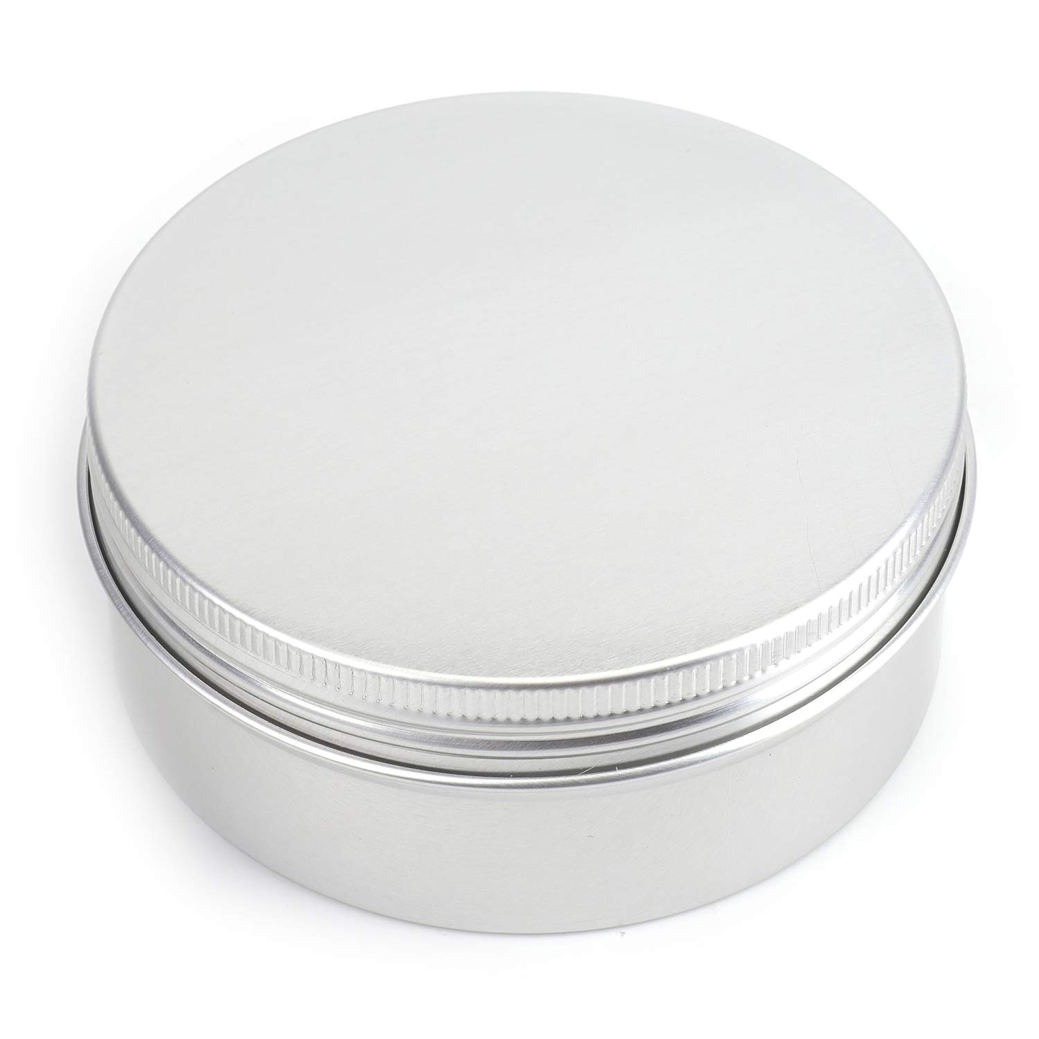 Foraineam 24 Pack 8 oz / 240ml Round Aluminum Tin Cans with Screw Top Lids - Large Metal Empty Tea Storage Case Jars - Spice Salve Hair Wax Cosmetic Cream Containers